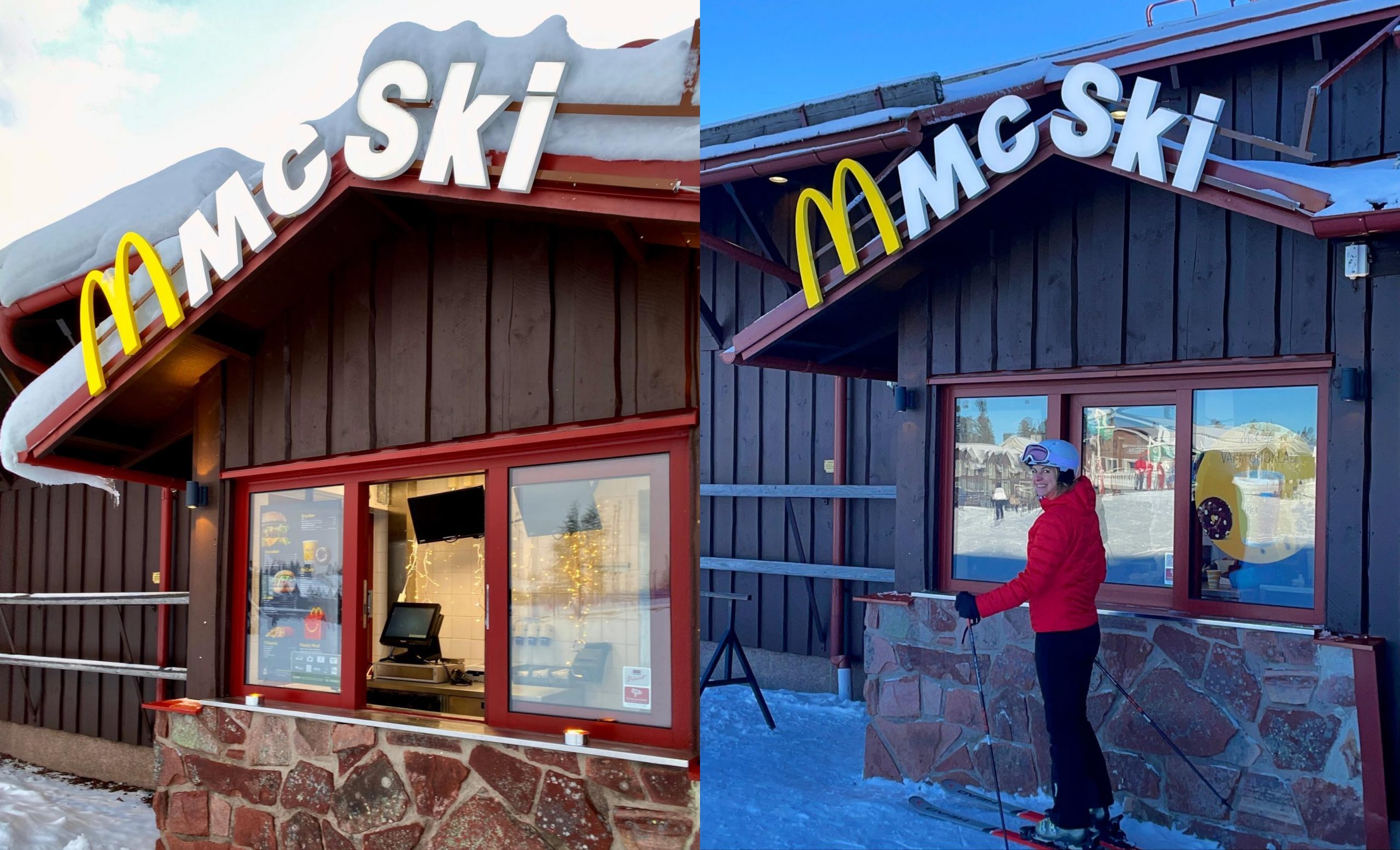 Nakon skijanja idemo jesti u McSki kolibu, idiličnu verziju McDonaldsa ...